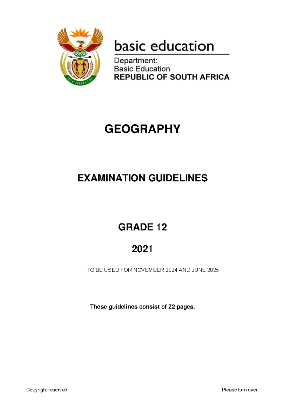 Geography GR 12 Exam Guidelines 2024 - GEOGRAPHY EXAMINATION GUIDELINES ...