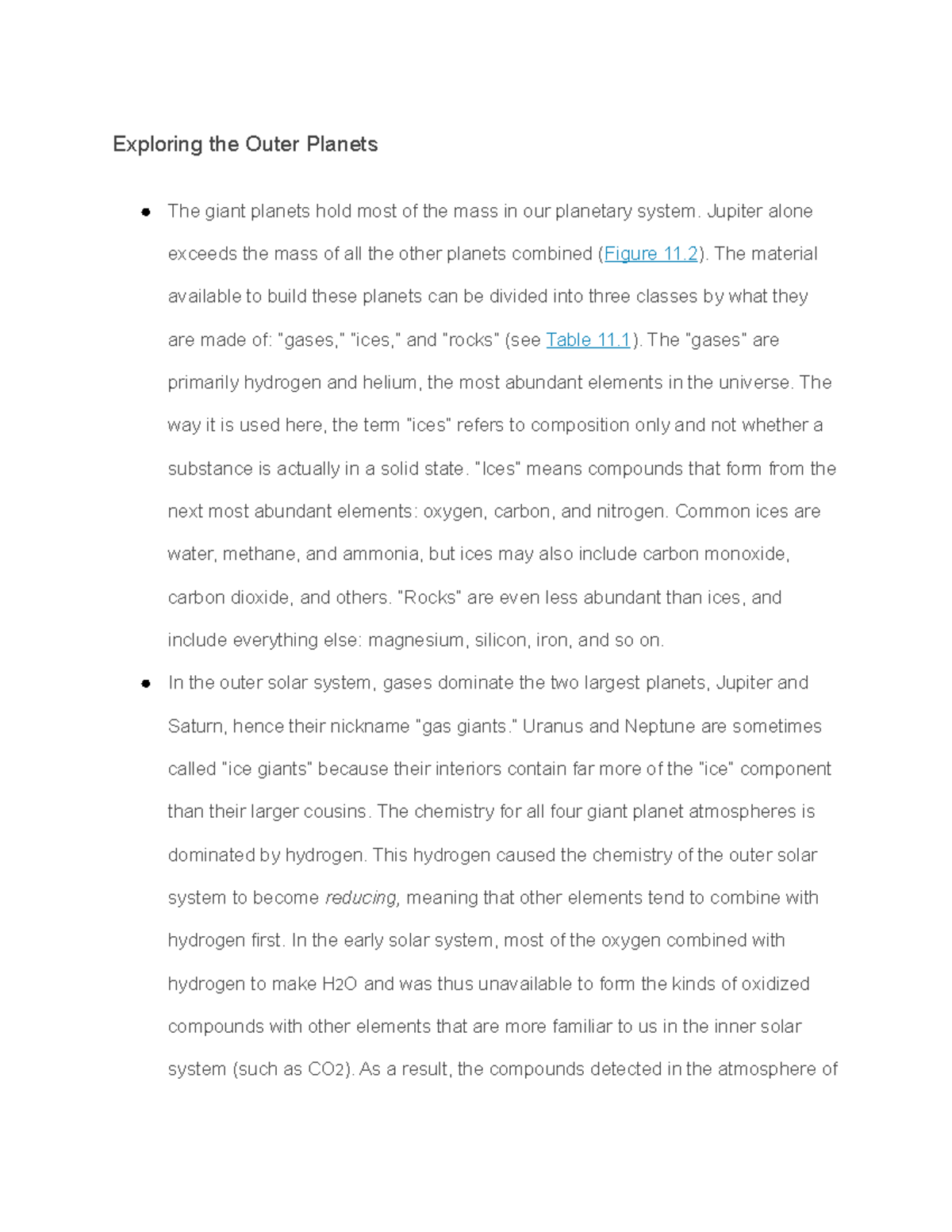 Astro- Exploring the Outer Planets - Exploring the Outer Planets The giant planets hold most of ...