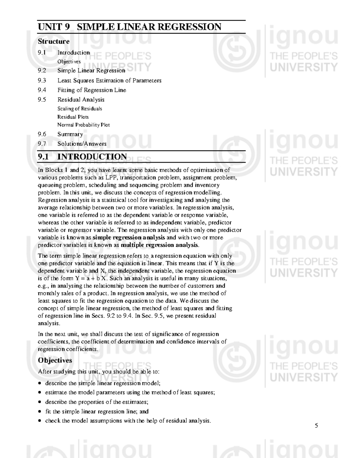 Unit-9 - Time series analysis notes - UNIT 9 SIMPLE LINEAR REGRESSION ...