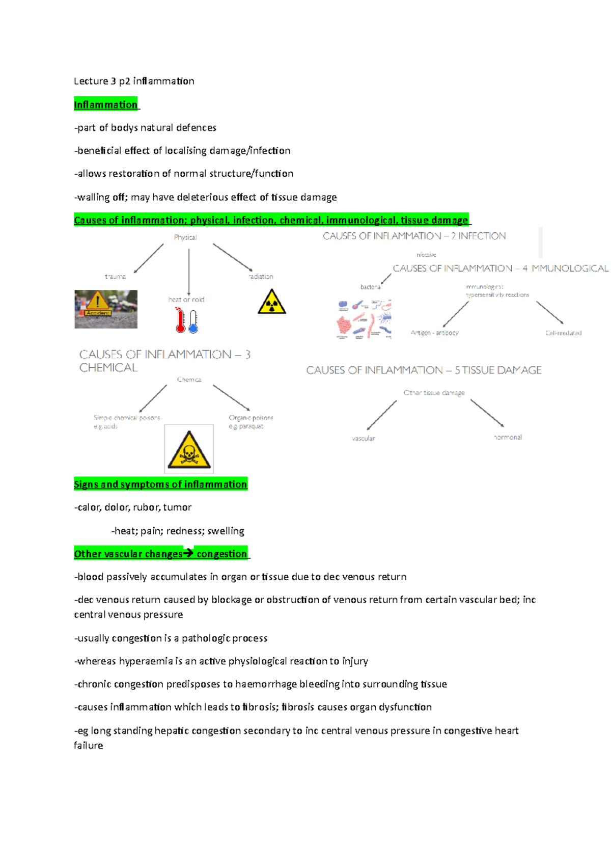 Lecture 3 p2 inflammation - Lecture 3 p2 inflammation Inflammation -part of bodys natural ...