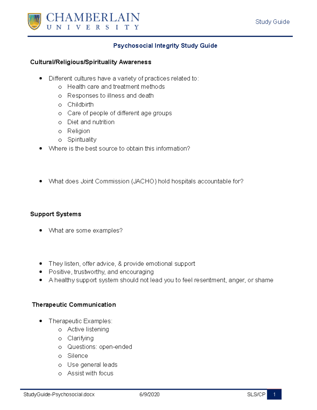 Study Guide-Psychosocial Integrity - Psychosocial Integrity Study Guide ...