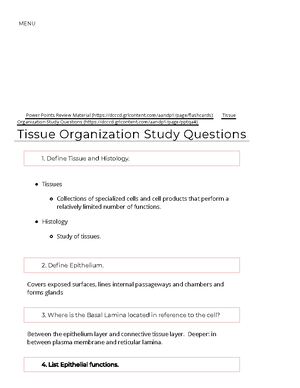 Ch4 - chapter review - Chapter 4 : Body Tissues Tissues and Histology ...