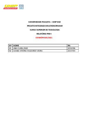 Pim 4 - pim 4 rh unip - UNIVERSIDADE PAULISTA CURSO SUPERIOR DE ...