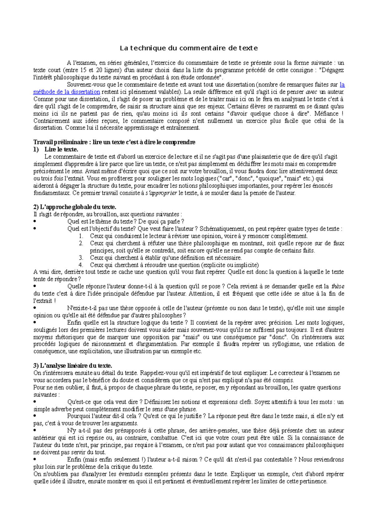14357 La technique du commentaire de texte - La technique du ...