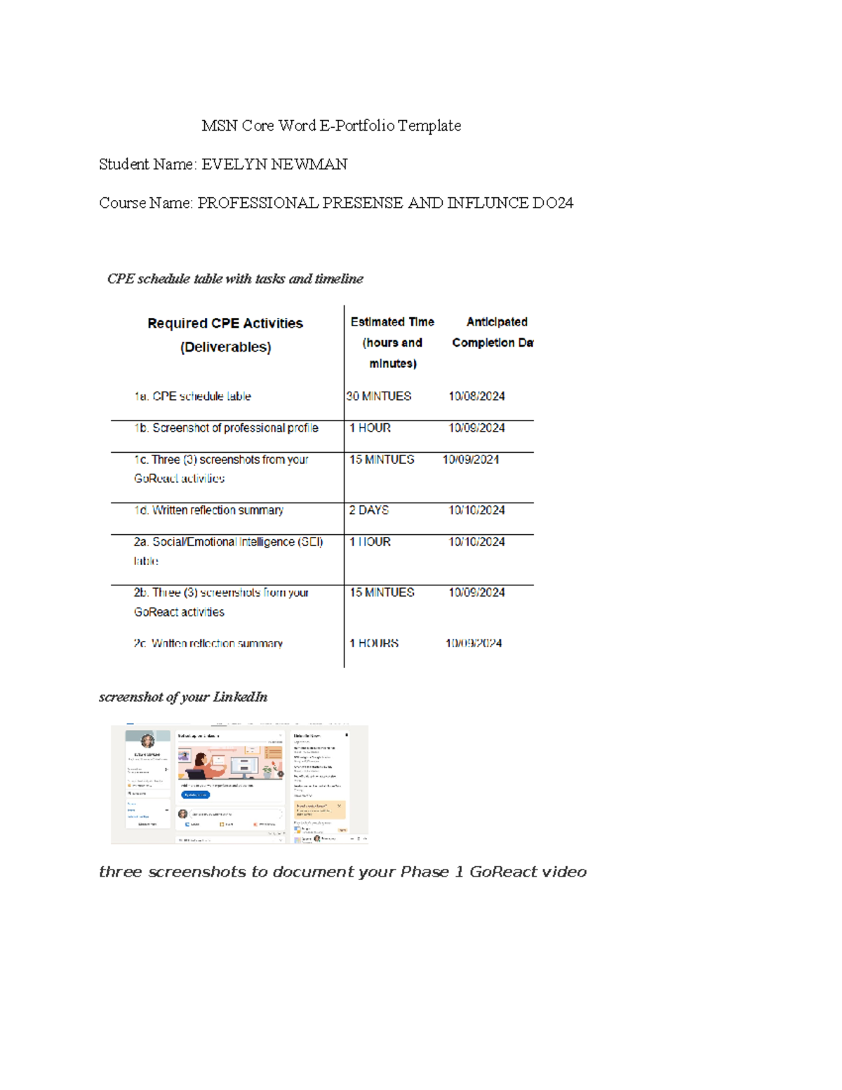 E-portfolio - E PORTFOILIO - MSN Core Word E-Portfolio Template Student ...