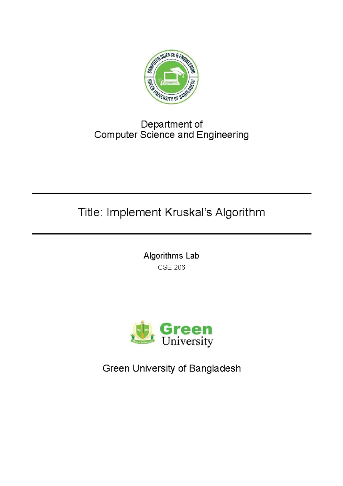 Algorithms Lab Kruskal Update Department Of Computer Science And 3416