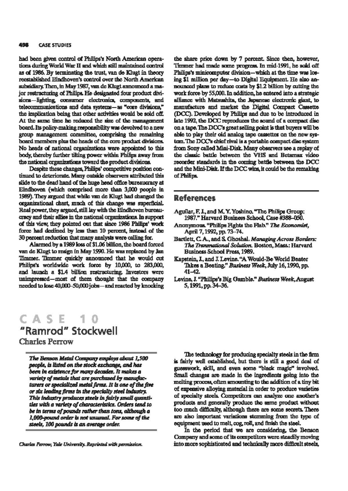 Ramrod Stockwell - ... - 498 CASE STUDIES had been given control of ...