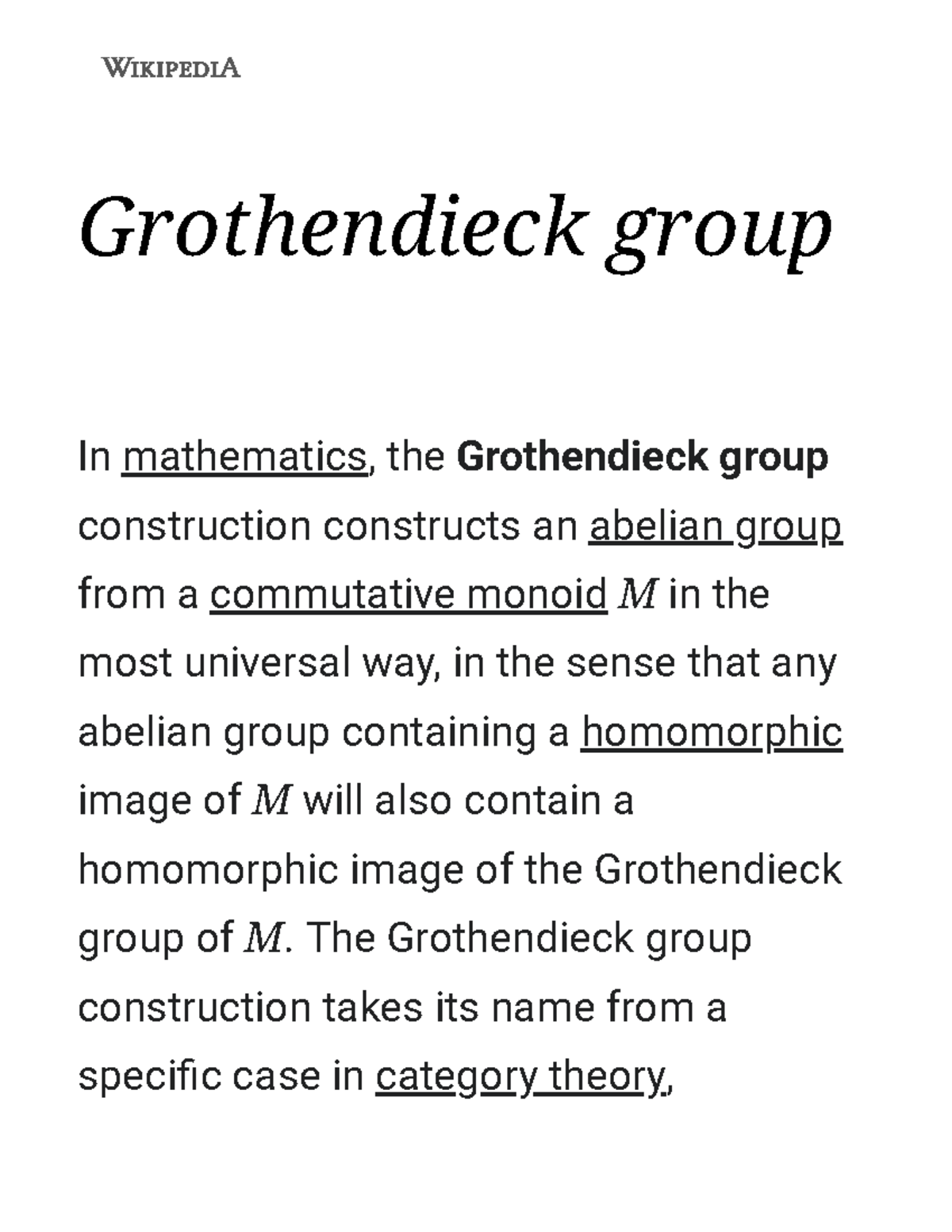 Grothendieck group - Wikipedia - Grothendieck group In mathematics, the ...