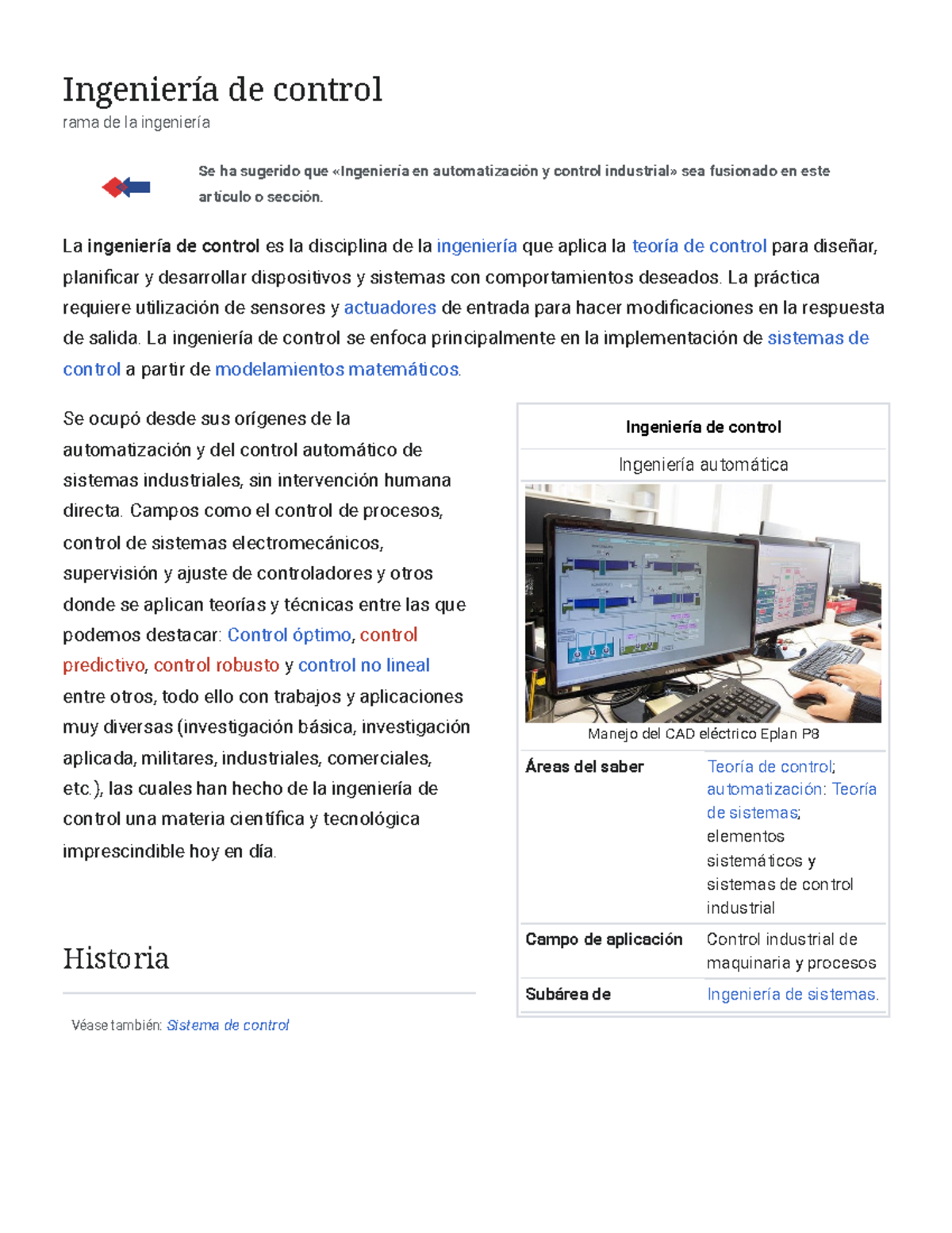 Ingeniería de control - Wikipedia, la enciclopedia libre - Ingeniería ...