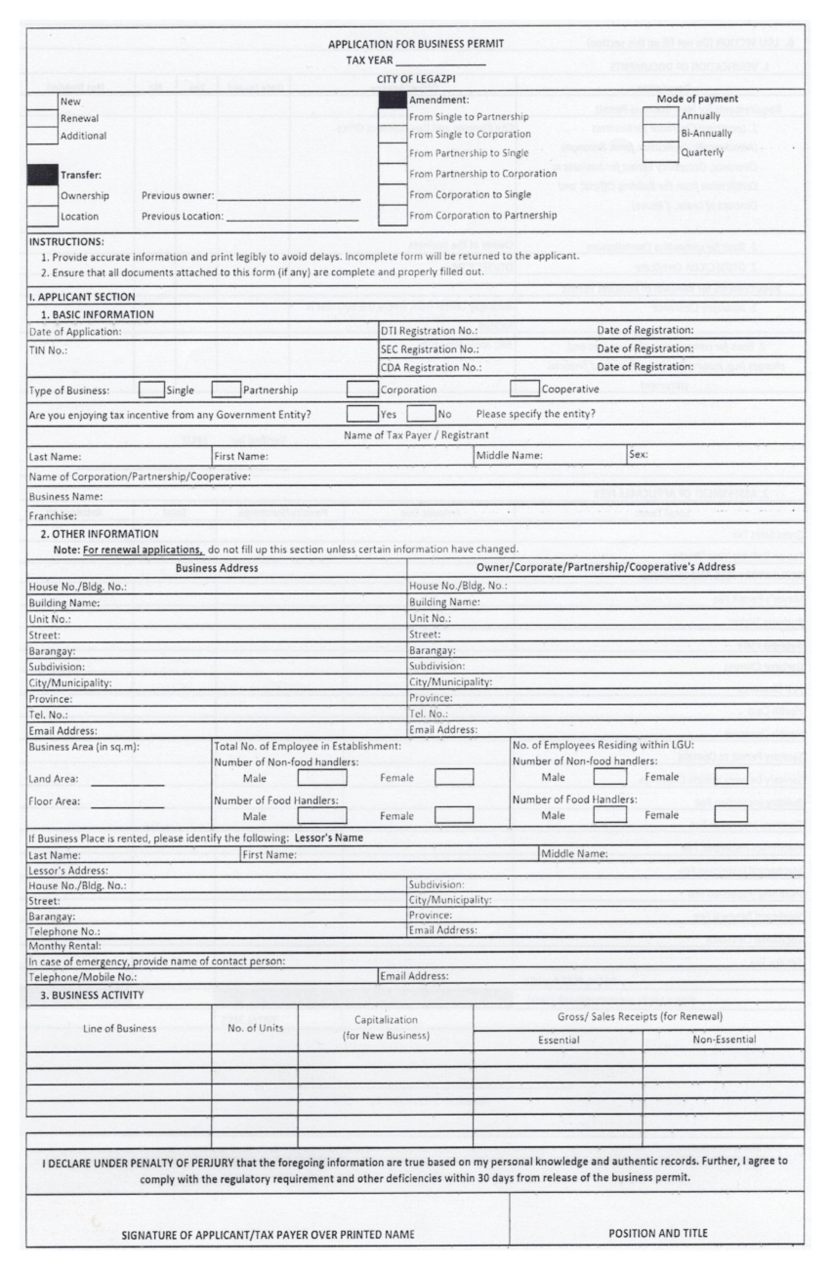Business Permit - FORM - BS Architecture - Studocu
