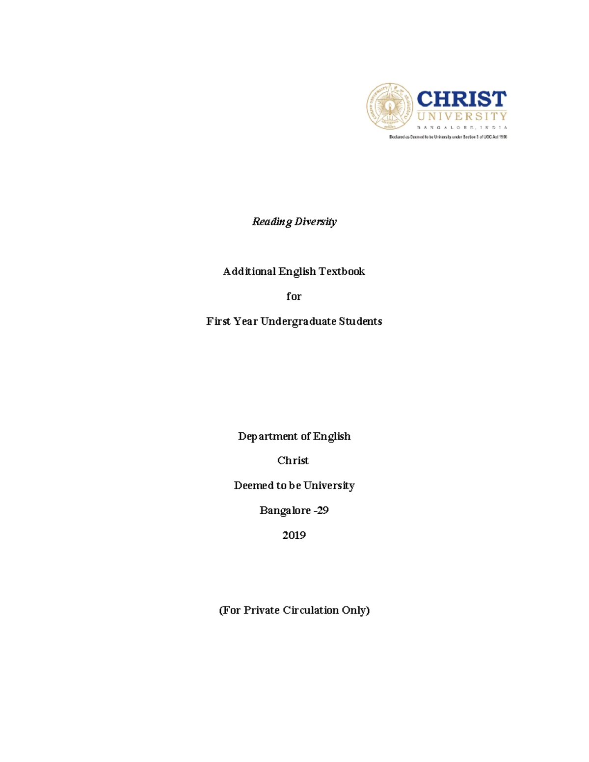 ADD english TB - ,,.. - Reading Diversity Additional English Textbook ...