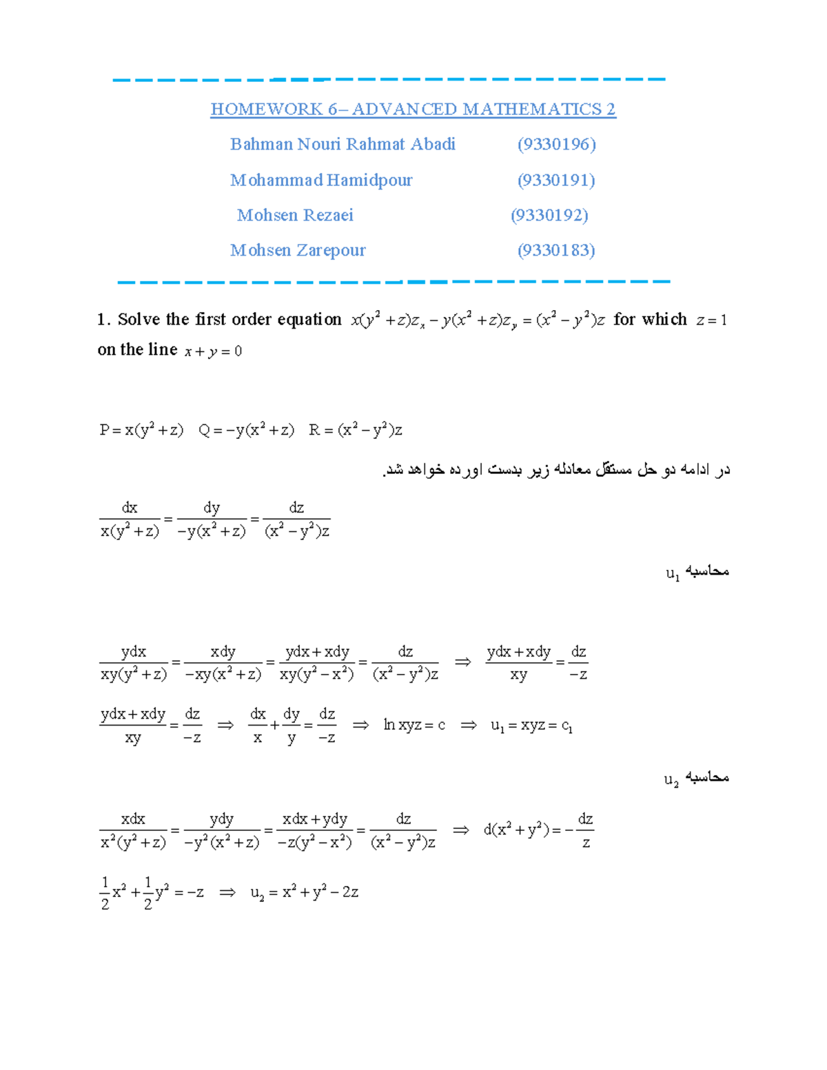 S-HW6 - Advanced Topics in Applied Mathematics Home Work Solution ...