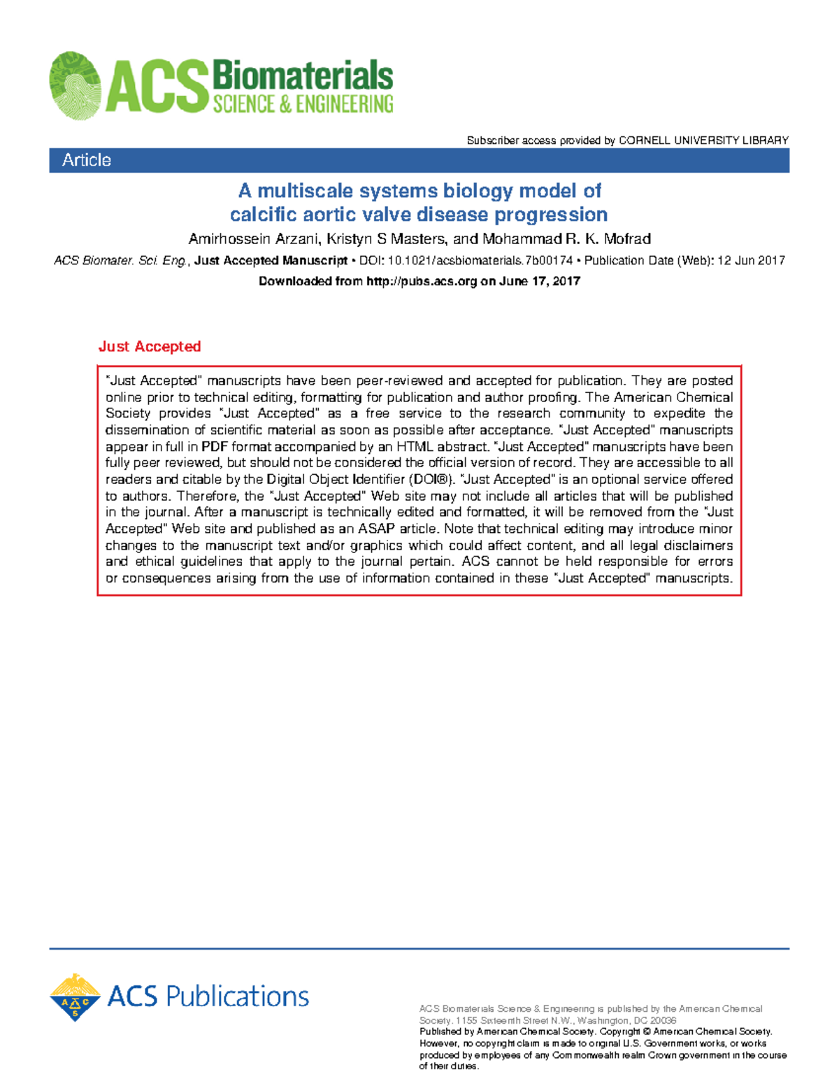 Multiscale Systems Biology Model of Calcific Aortic Valve Disease Progression - Subscriber ...