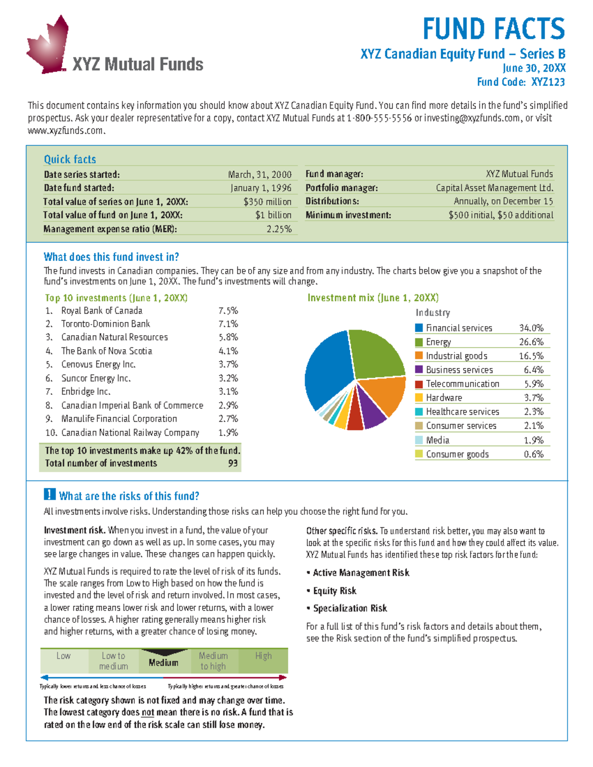 Sample-Fund-Facts - AAA - Fund Facts XYZ canadian Equity Fund – series ...
