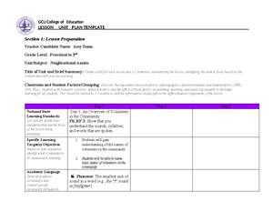 455 3-day T 4 unit plan template Day 1 and 2 - Section 1: Lesson ...