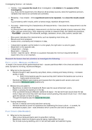 Investigating Science MOD 6 Task 2 Year 12 Notes - MODULE 6 SYLLABUS ...