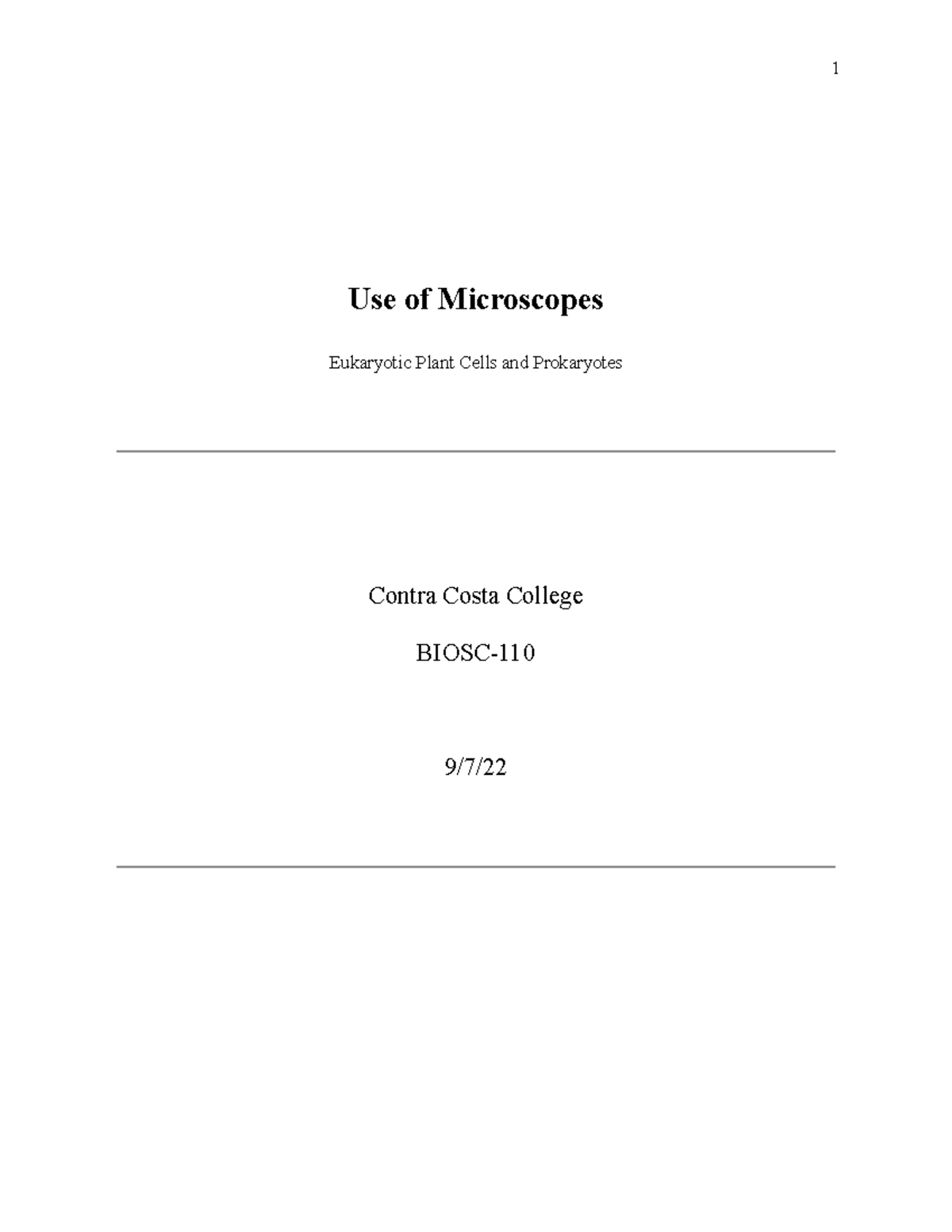 Bio-110 Week 3 Lab Write Up - Use of Microscopes Eukaryotic Plant Cells ...