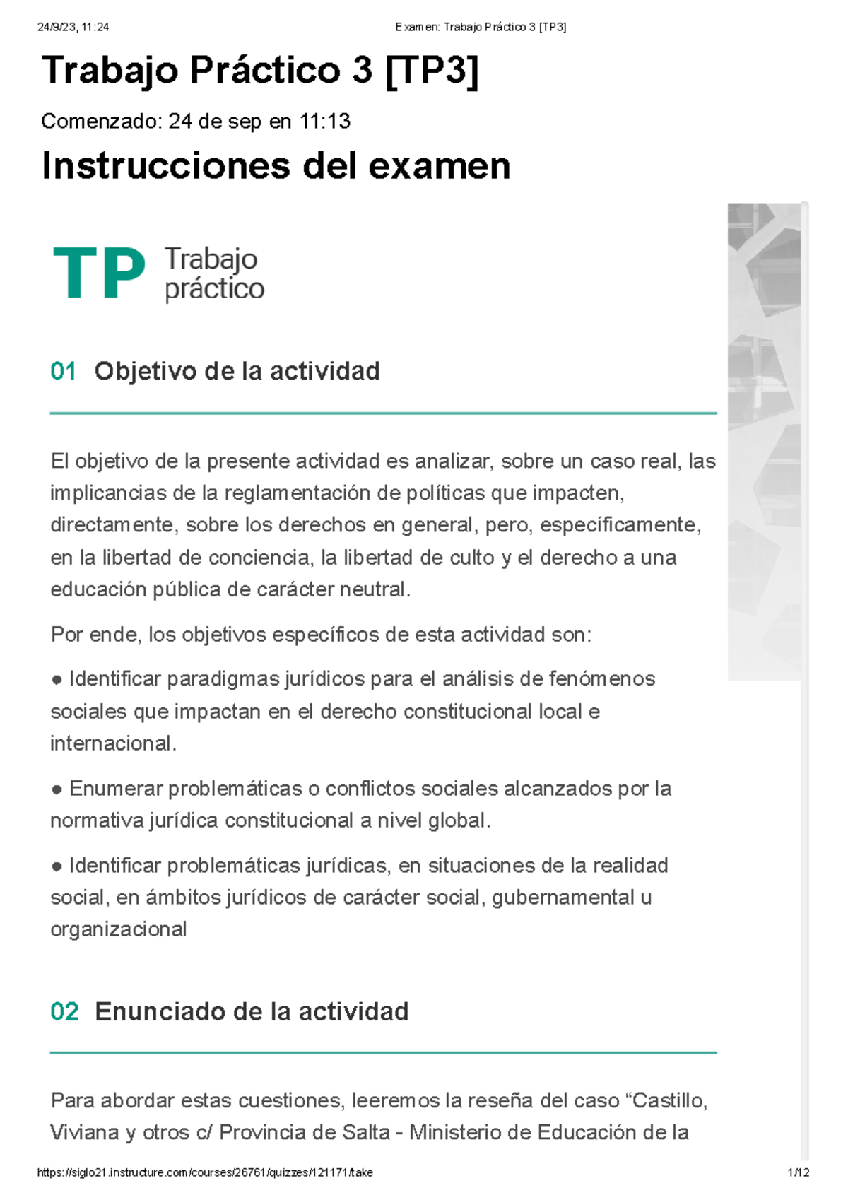 Derecho Constitucional - Examen Trabajo Práctico 3 [TP3] - 95% - Trabajo Práctico 3 [TP3 ...