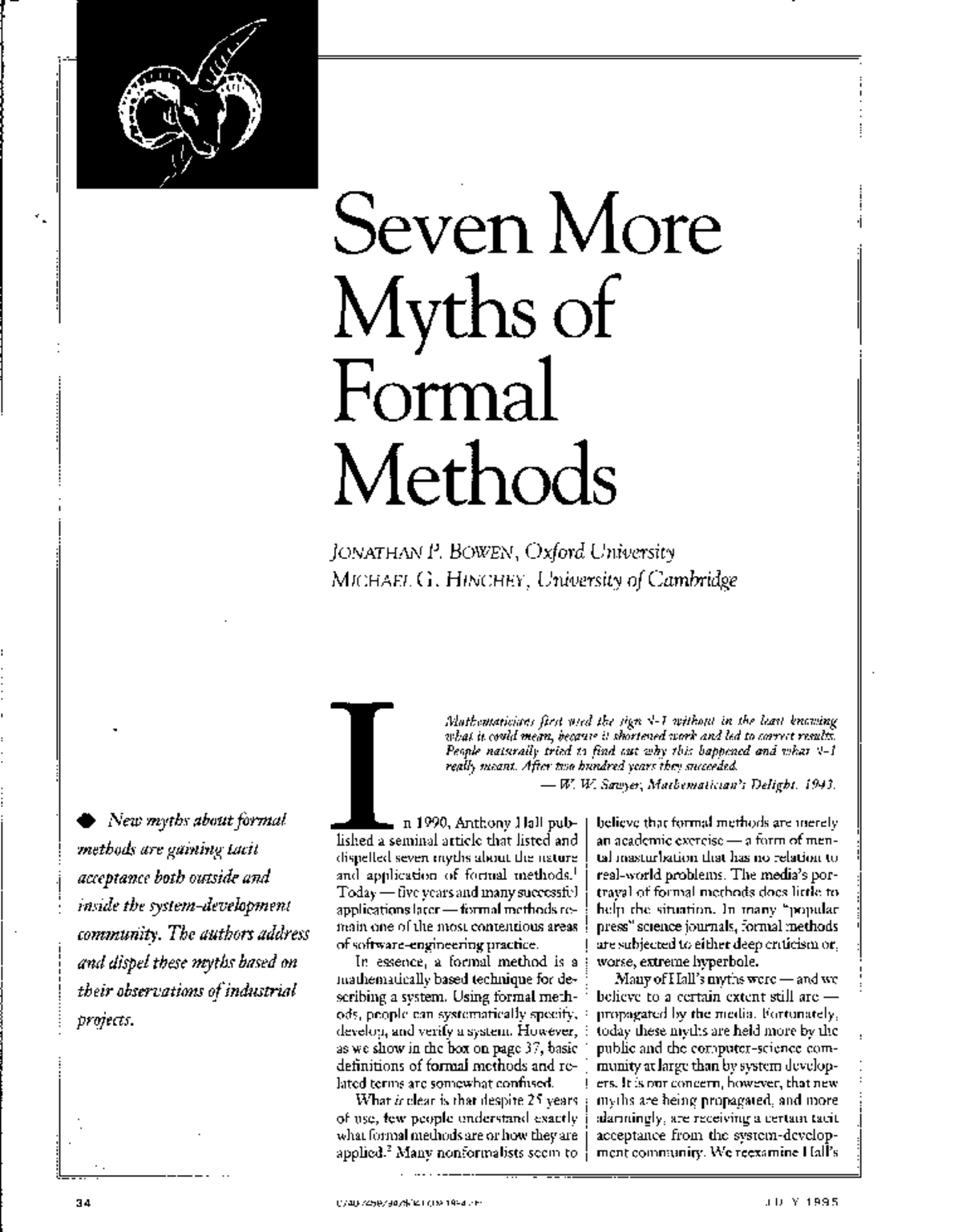 7 more myths - Practice - Seven More Myths of Formal Methods JONATHAN P ...