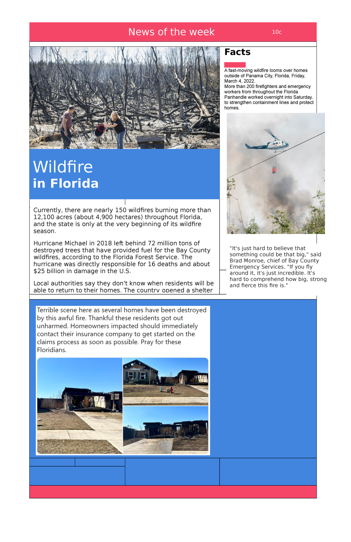 Handout wildfire - aufgaben - News of the week 10c Facts A fast-moving ...