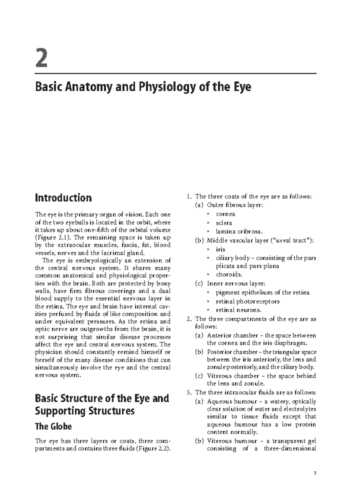 7-15 - Anatomy and physiology of eye - Introduction The eye is the ...