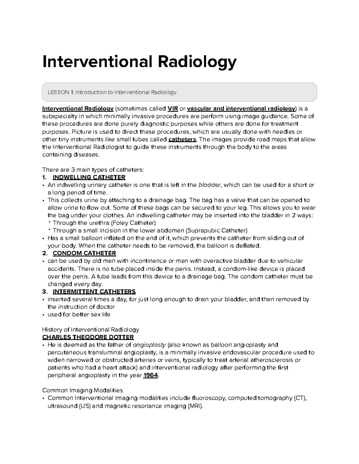 Interventional-Radiology-2 - Interventional Radiology LESSON 1 ...