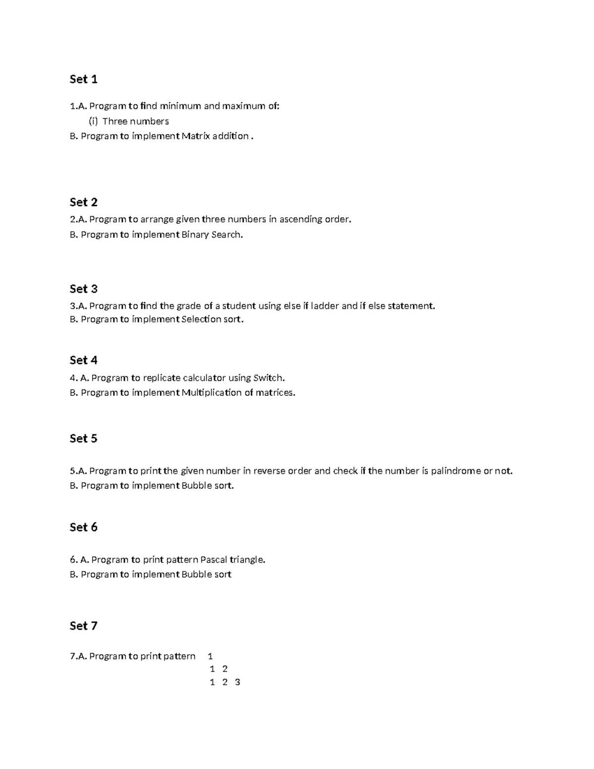 EEE lab external - Important for laboratory purpose - Set 1 1. Program to find minimum and ...