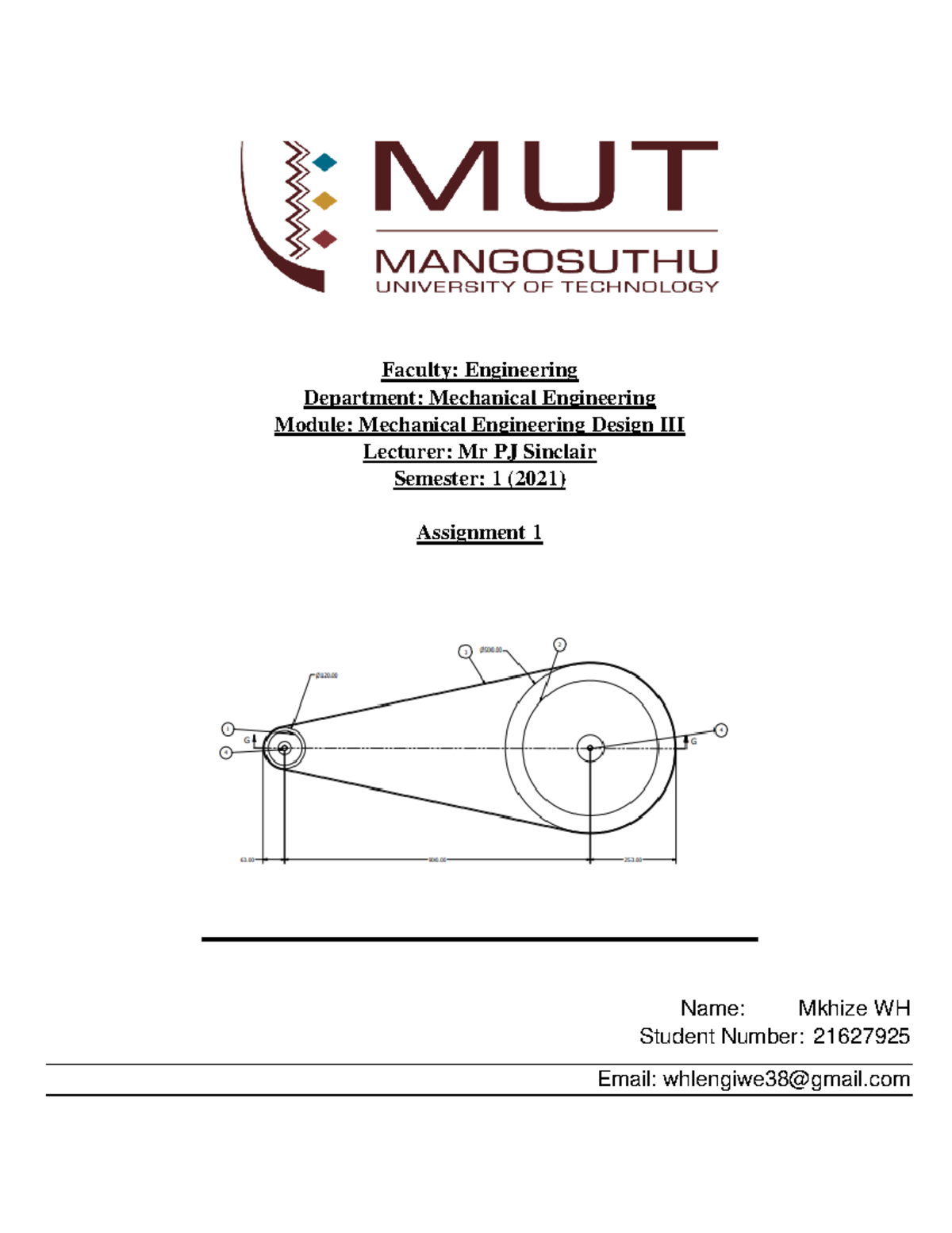 Design 3 - Assignment - 2021 - Faculty: Engineering Department ...