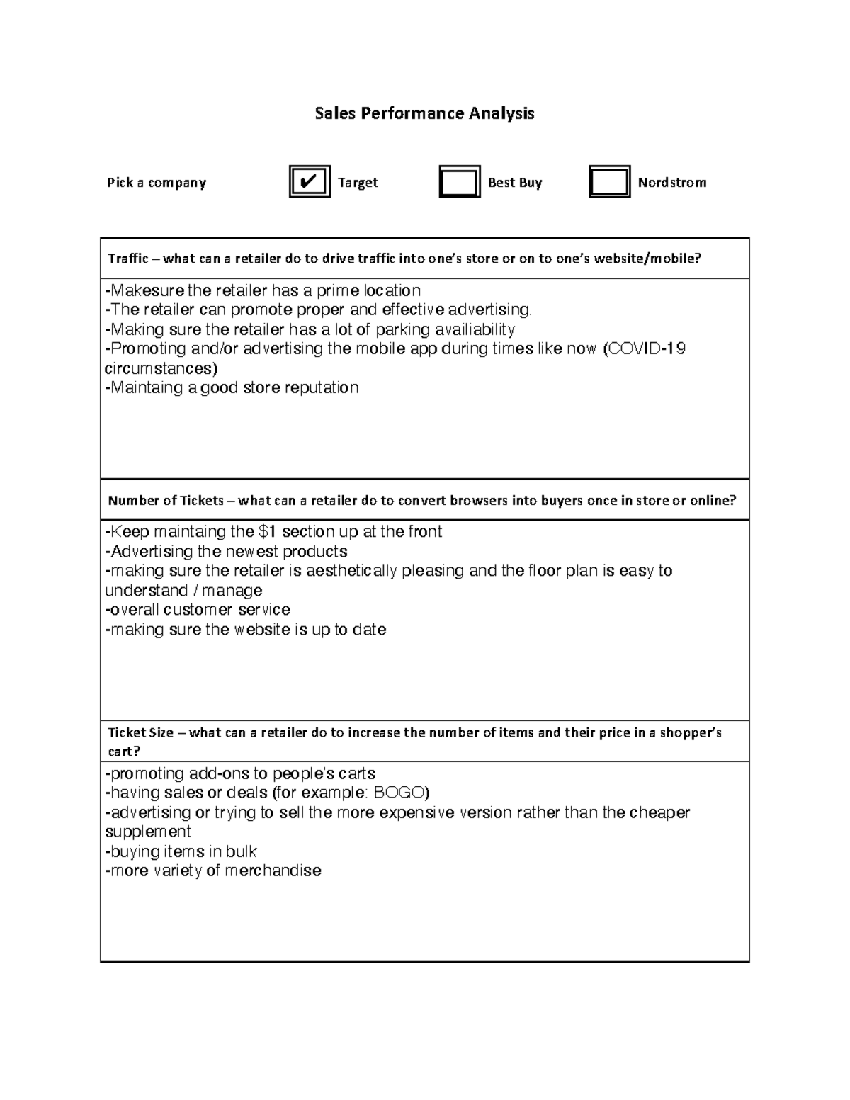 Sales Performance Analysis Form - Sales Performance Analysis Pick a ...