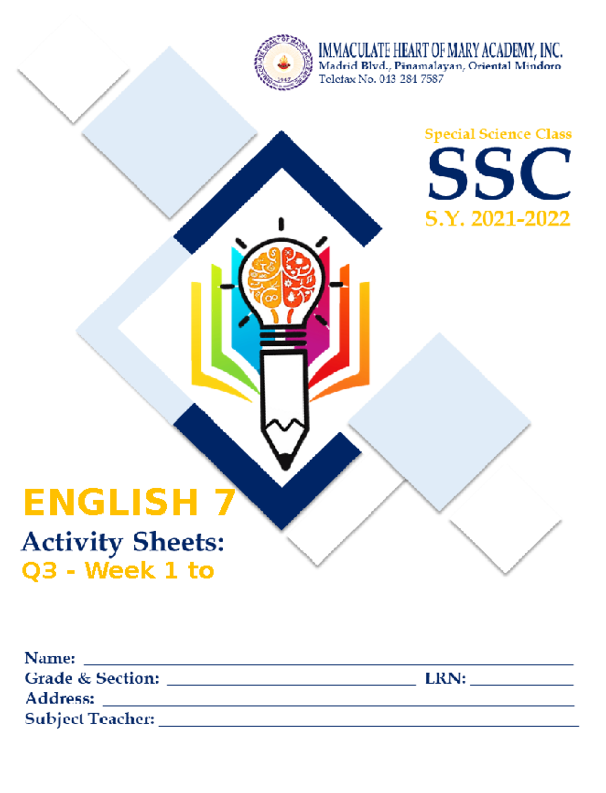Q4 ENG 7 SSC WEEK 3-4 - Helpful - Q3 - Week 1 to ENGLISH 7 Assessment ...