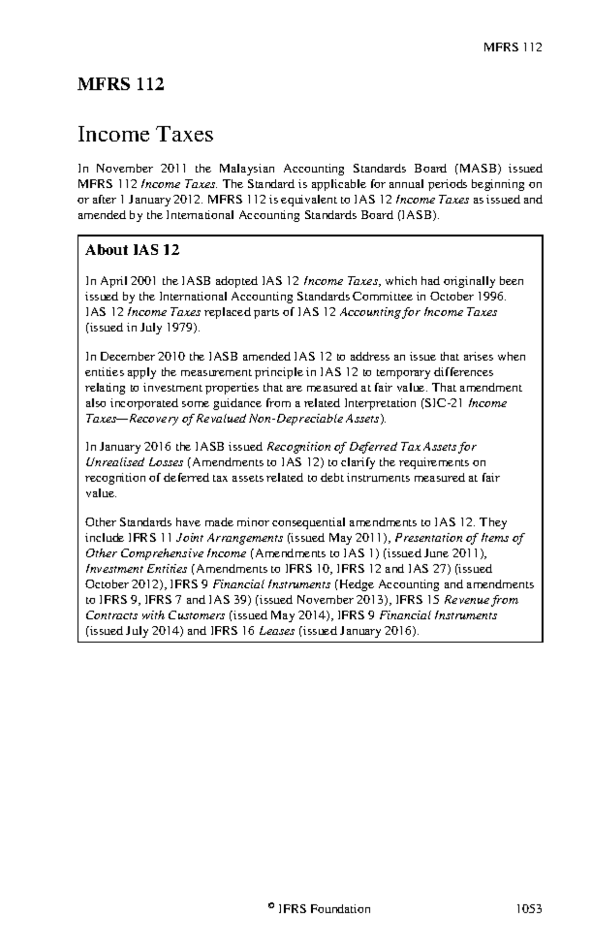 MFRS112 - In November 2011 the Malaysian Accounting Standards Board ...