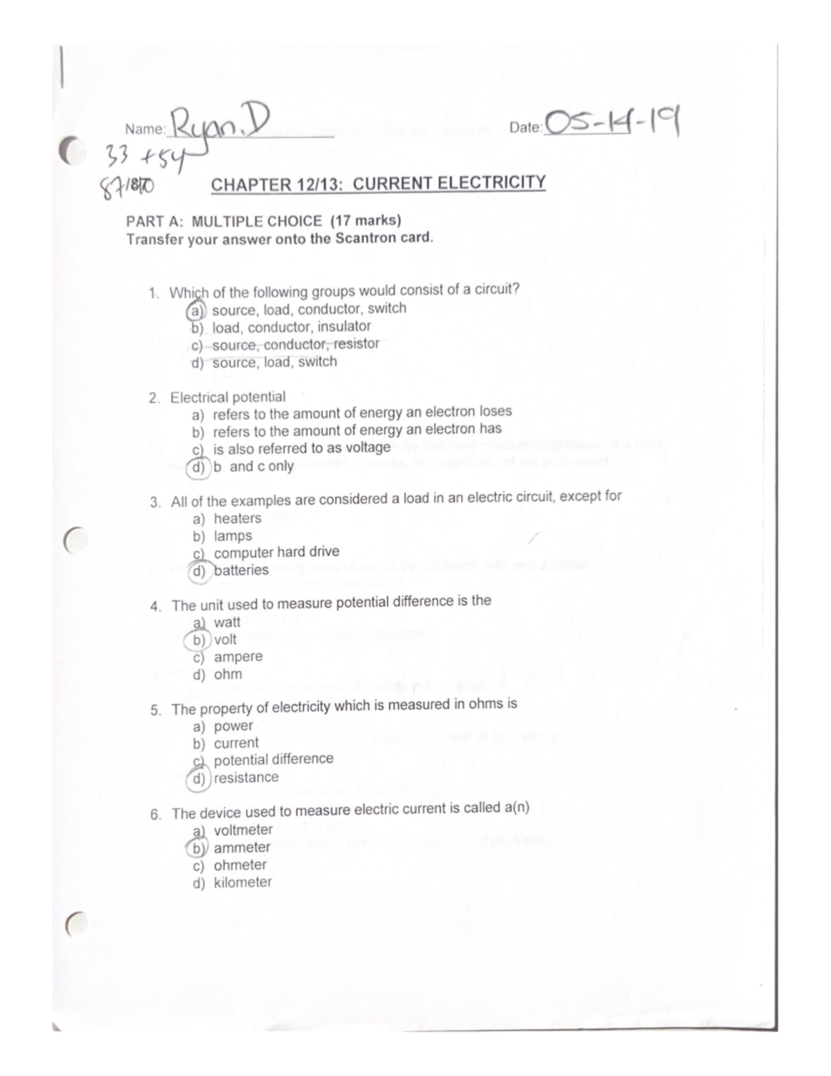 Chapter 1213 Current Electricity - Studocu