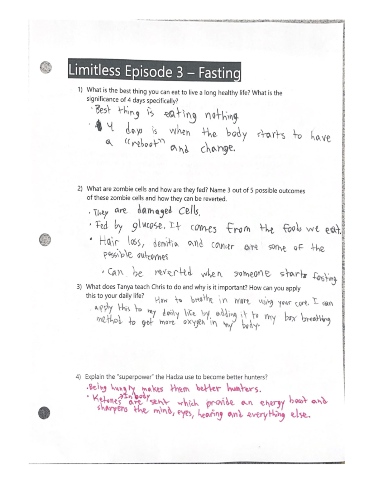 Limitless Episode 3 - Fasting - BIO-6L - Studocu