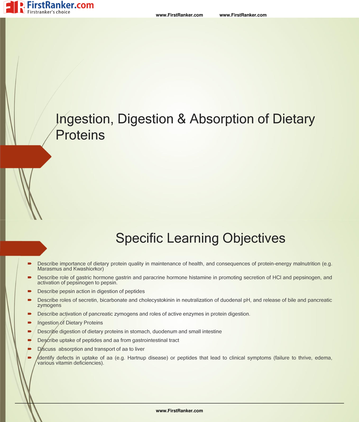 MBBS Biochemistry Topic WISE Notes Ingestion Digestion AND Absorption ...