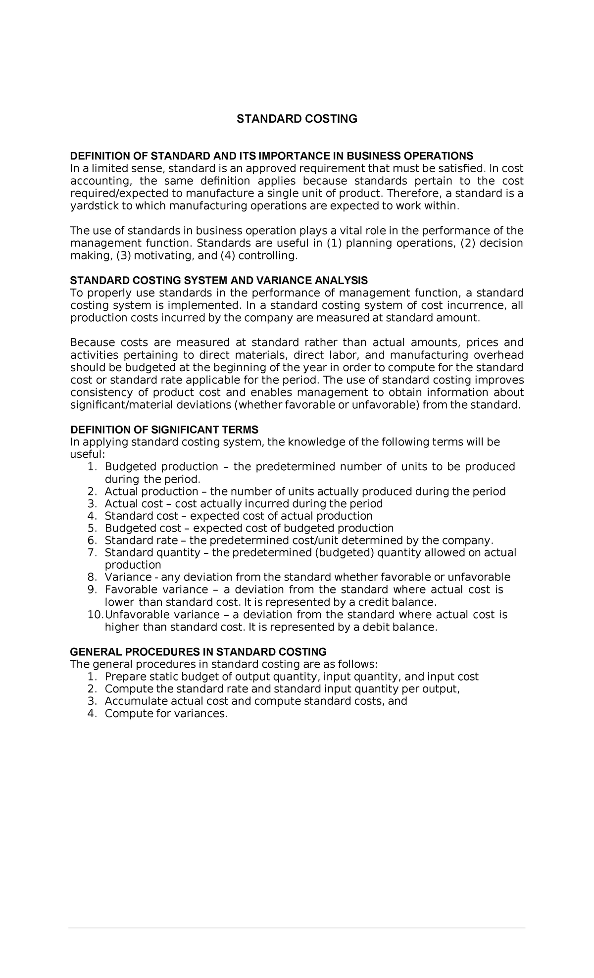 Standard-Costing-1 - Tutorial work - STANDARD COSTING DEFINITION OF ...