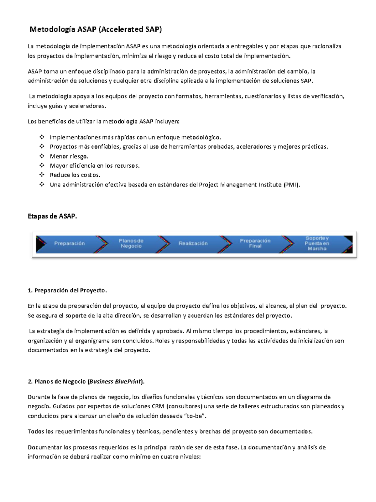 Metodología asap - Guia de estudio - Metodología ASAP (Accelerated SAP ...