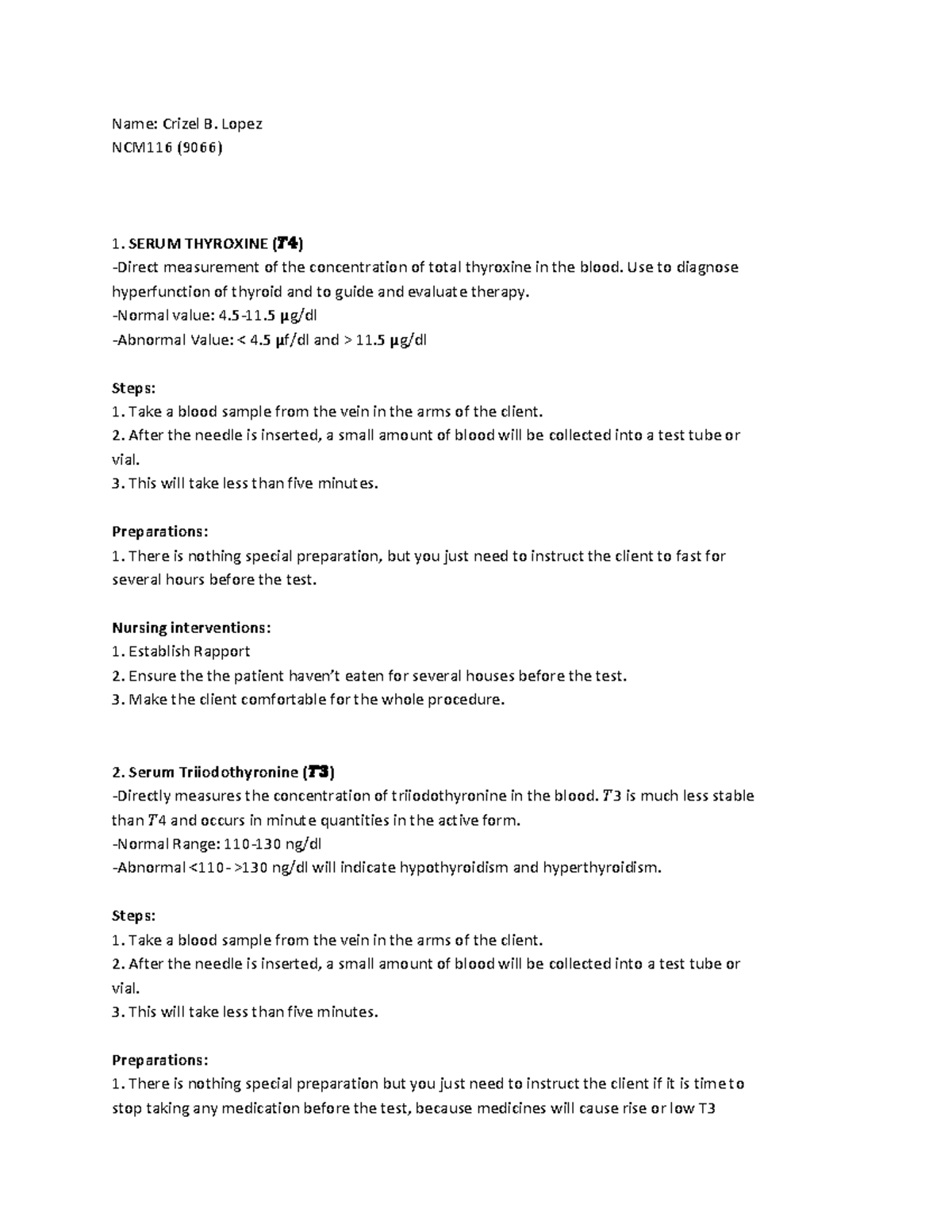 Activity 3 Endocrine - goodluck - Name: Crizel B. Lopez NCM116 (9066) 1 ...