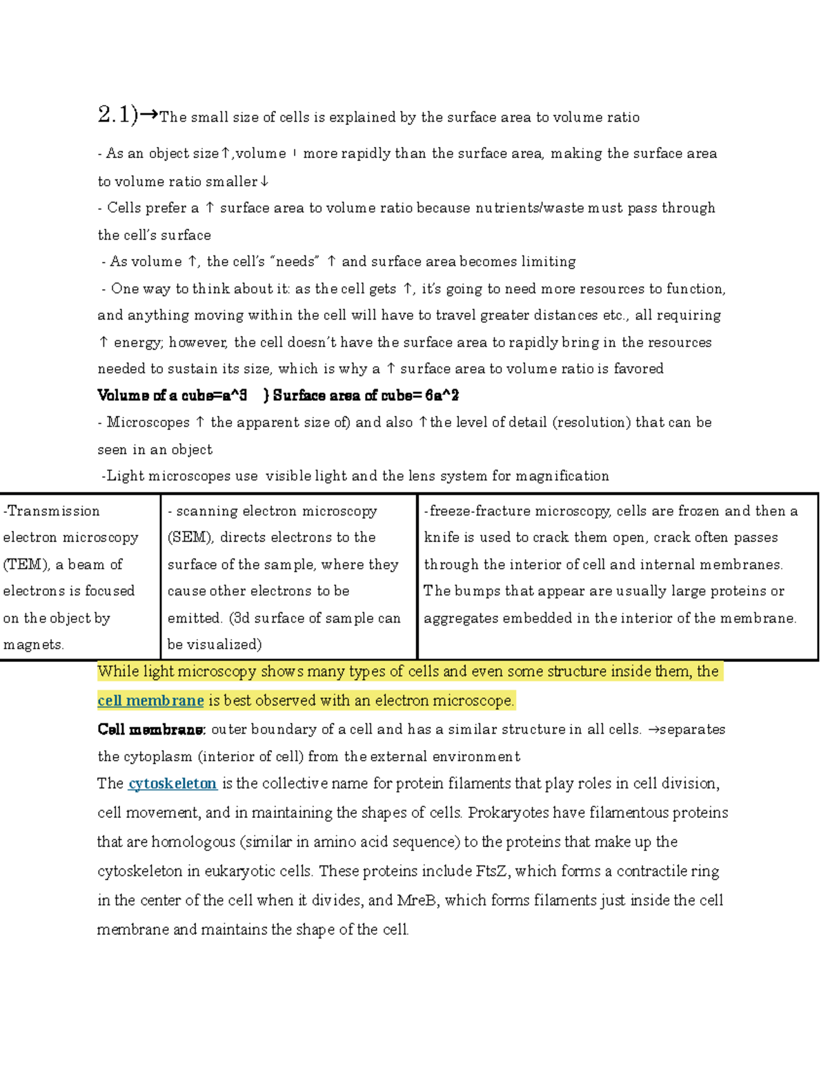 Bio document - Summary of notes from foundations of biology unit 2 ...