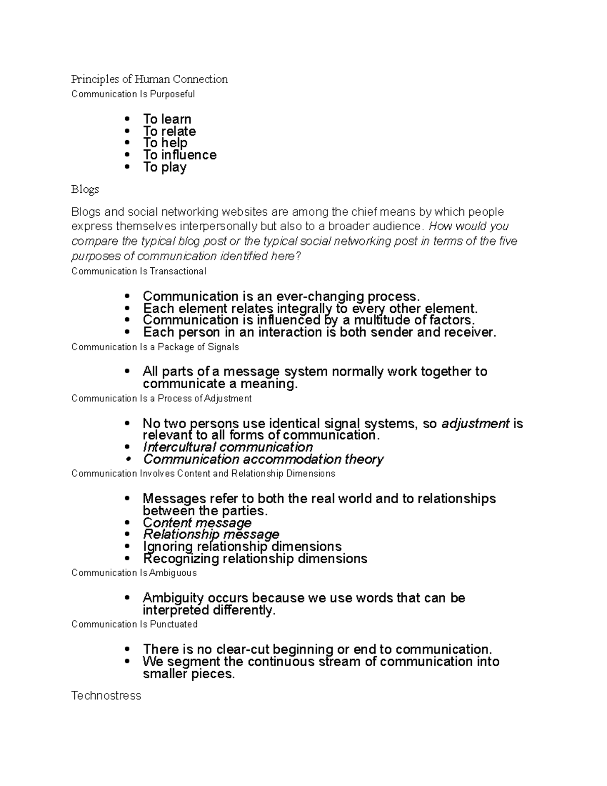 Principles of Human Connection - Principles of Human Connection ...