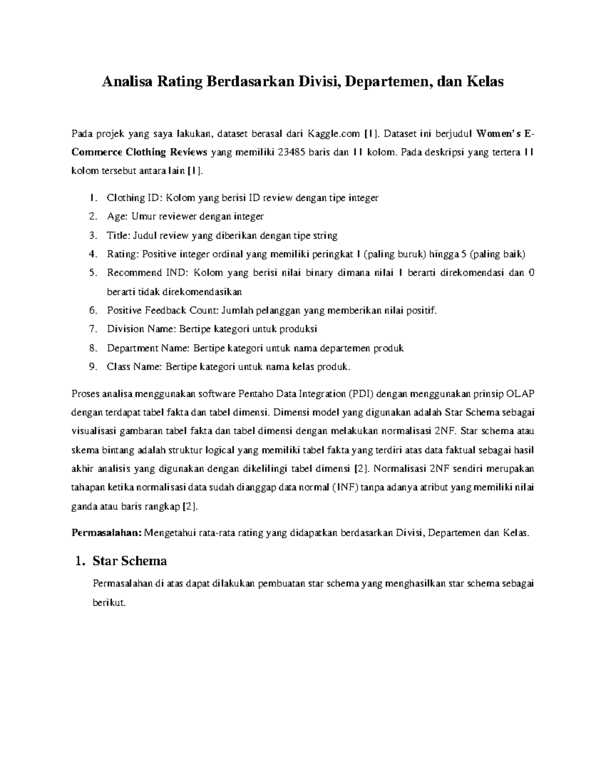 Report - Data Mining - Analisa Rating Berdasarkan Divisi, Departemen, dan Kelas Pada projek yang ...