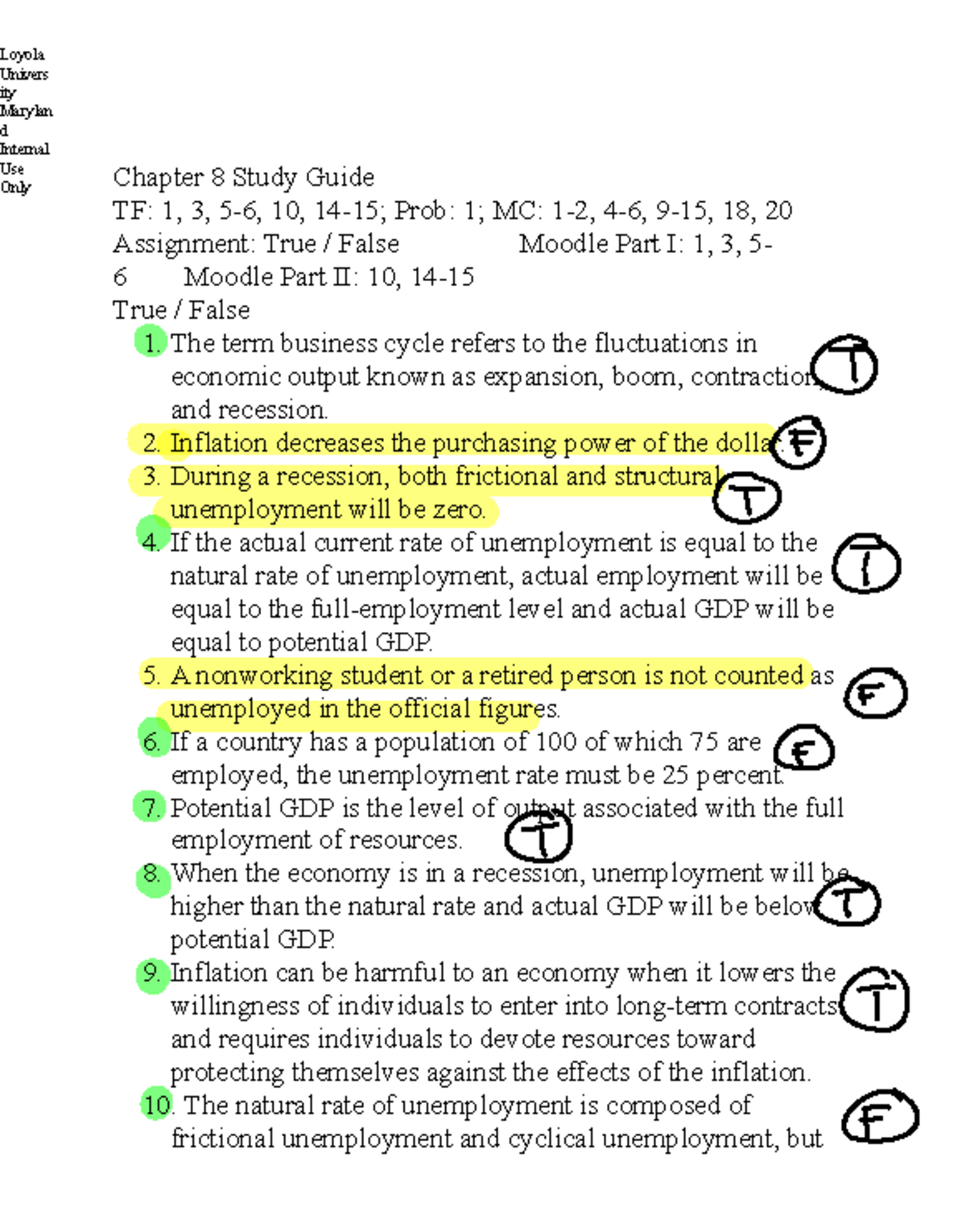 Chapter 8 Study Guide - Professor Sean Keehan - Chapter 8 Study Guide ...
