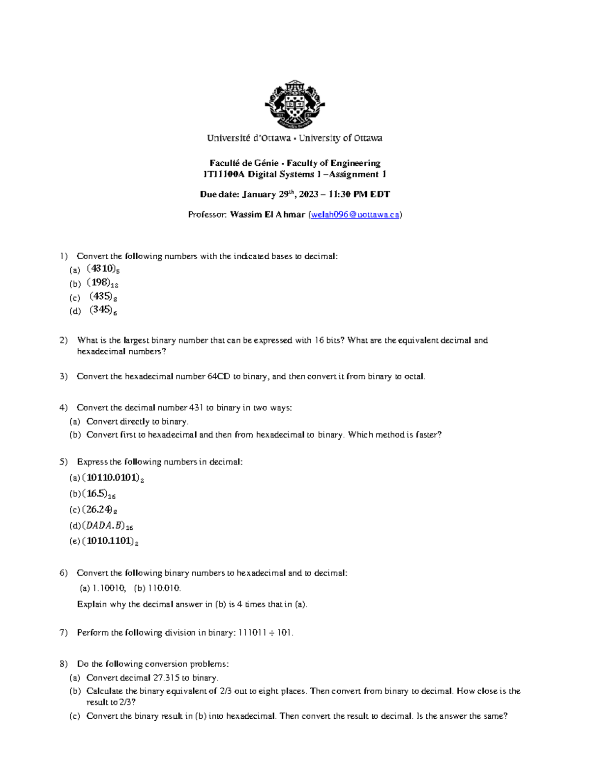 Digital Systems I Quiz - Studocu