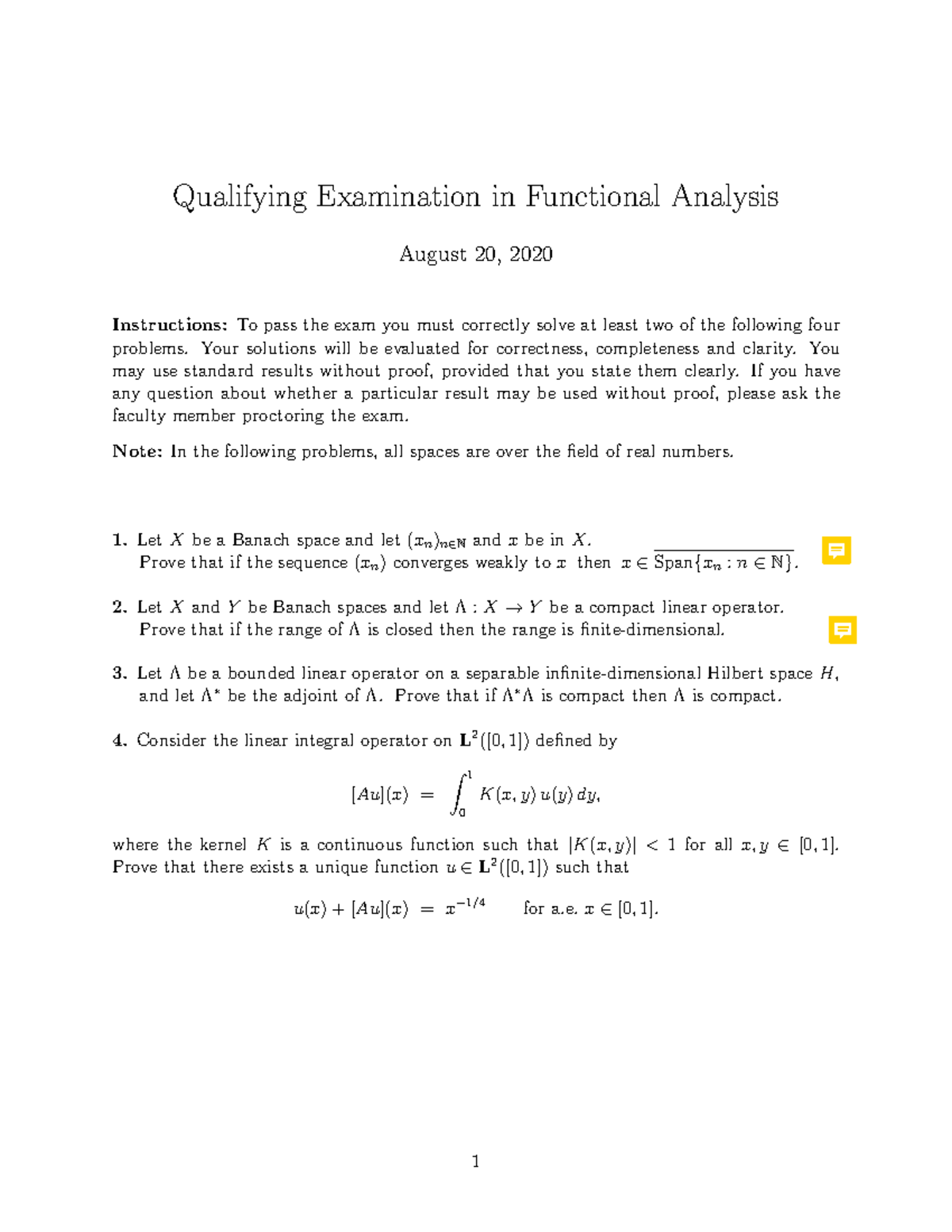 2020 08 Functional Analysis - Qualifying Examination in Functional ...