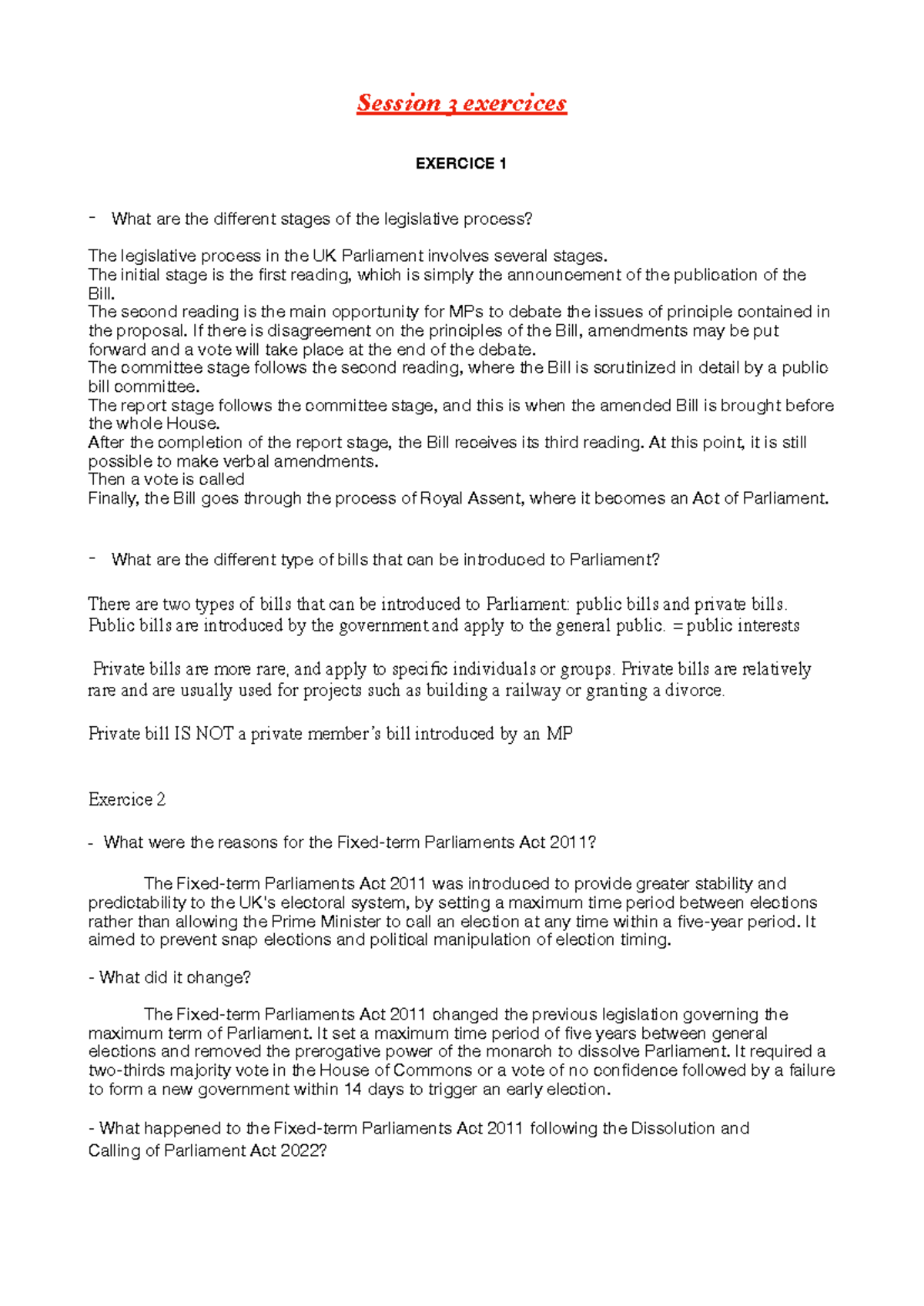 Session 5 exercices BPI S1 - Session 3 exercices EXERCICE 1 - What are ...