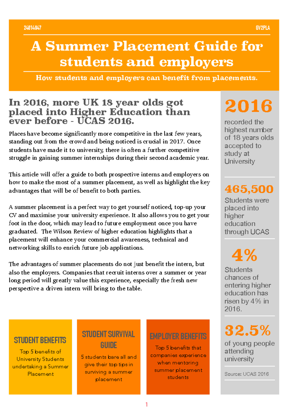 A Summer Placement Guide for Students and Employers - Studocu