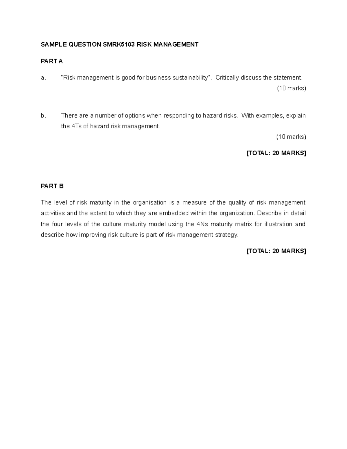 SQ SMRK5103 risk management - Occupational Safety & Health Management ...