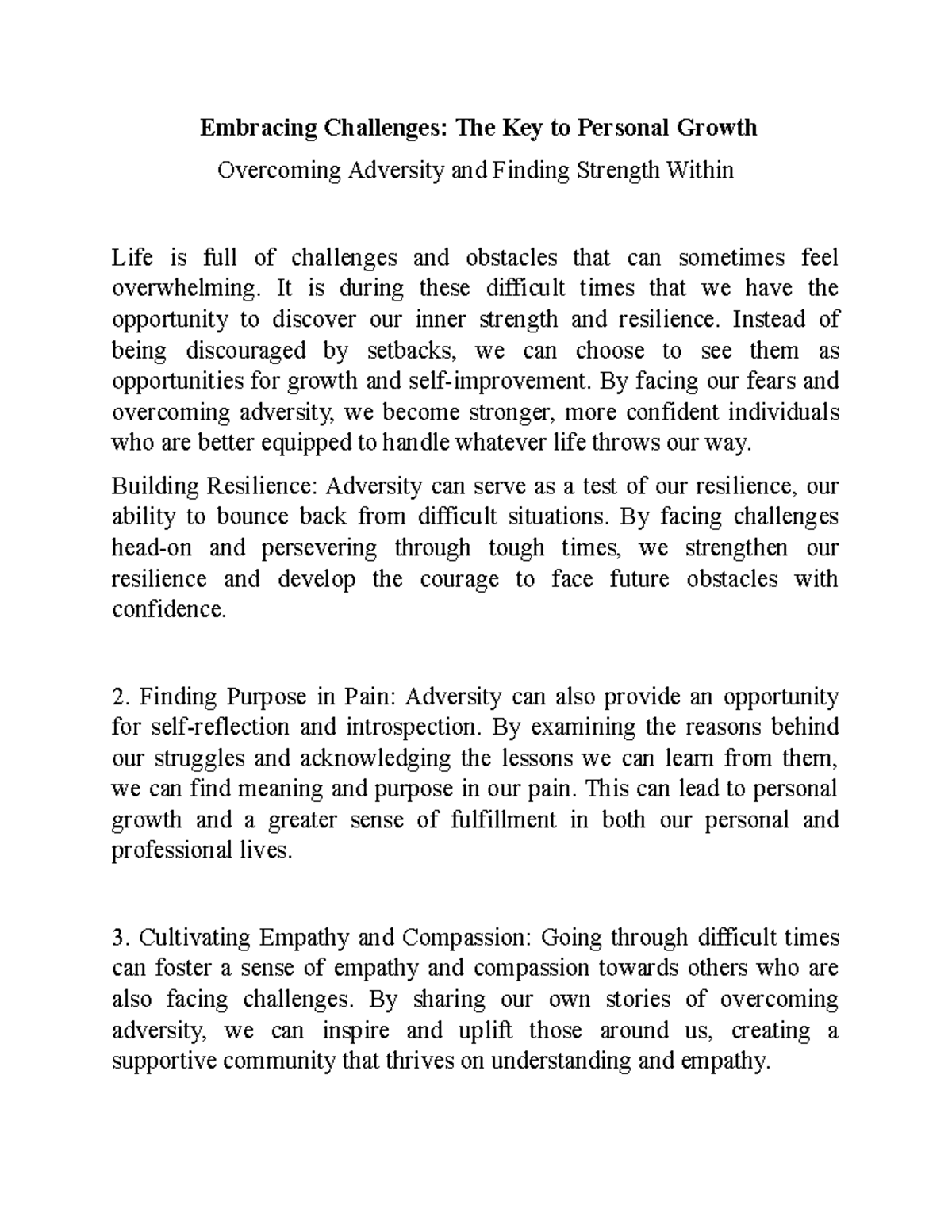 CHECKOF ASSIGNMENT - Embracing Challenges: The Key to Personal Growth ...