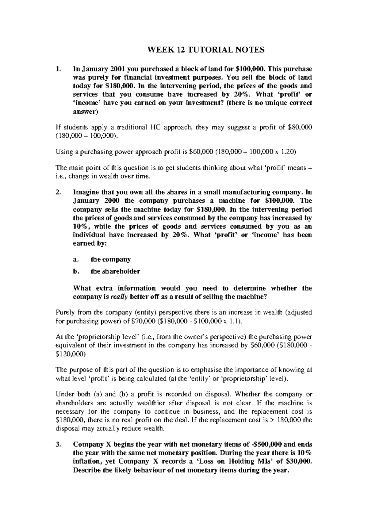 Week 12 tutorial notes 001 - BUSN 7005 WEEK 12 TUTORIAL NOTES 1. In ...