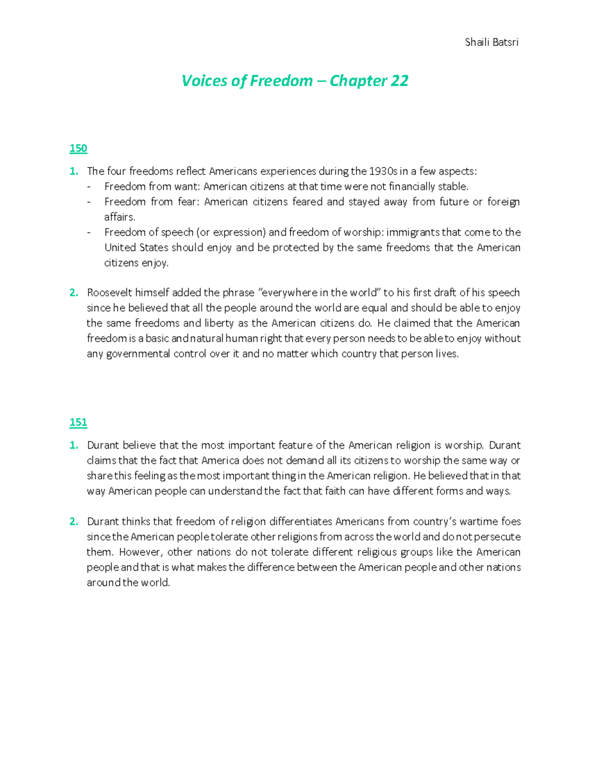 Voices of Freedom – Chapter 22 - Shaili Batsri Voices of Freedom ...