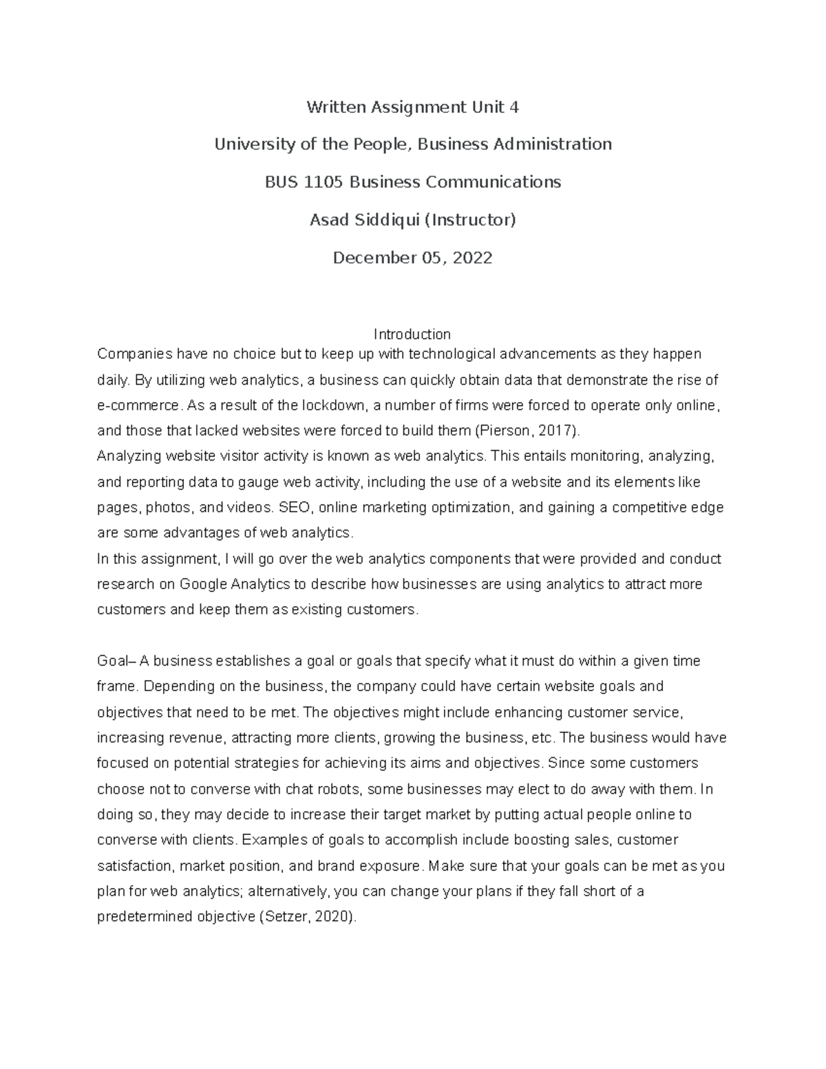 4 WA bus 2202 ecom amazing - Written Assignment Unit 4 University of the People, Business - Studocu